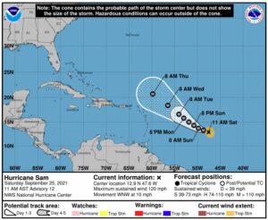 Hurricane Sam Explodes in Size and Intensity, Now a Category 3 Storm ...